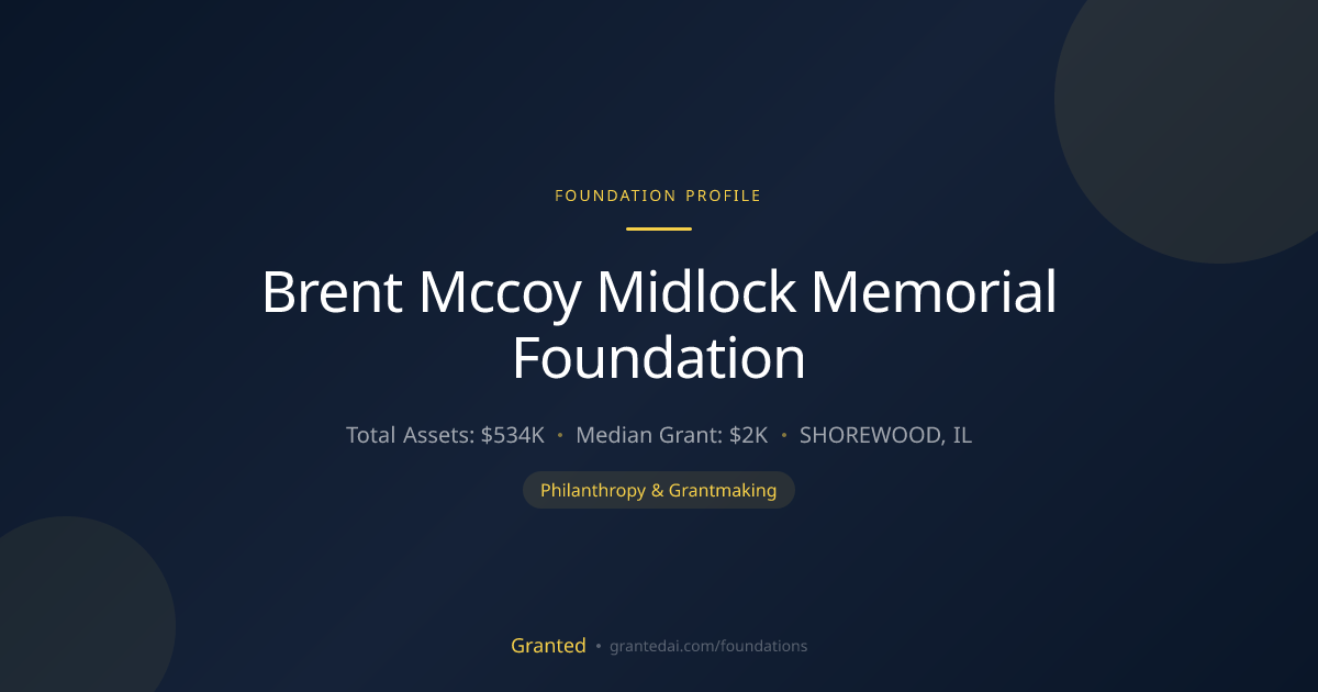 Brent Mccoy Midlock Memorial Foundation | Granted AI