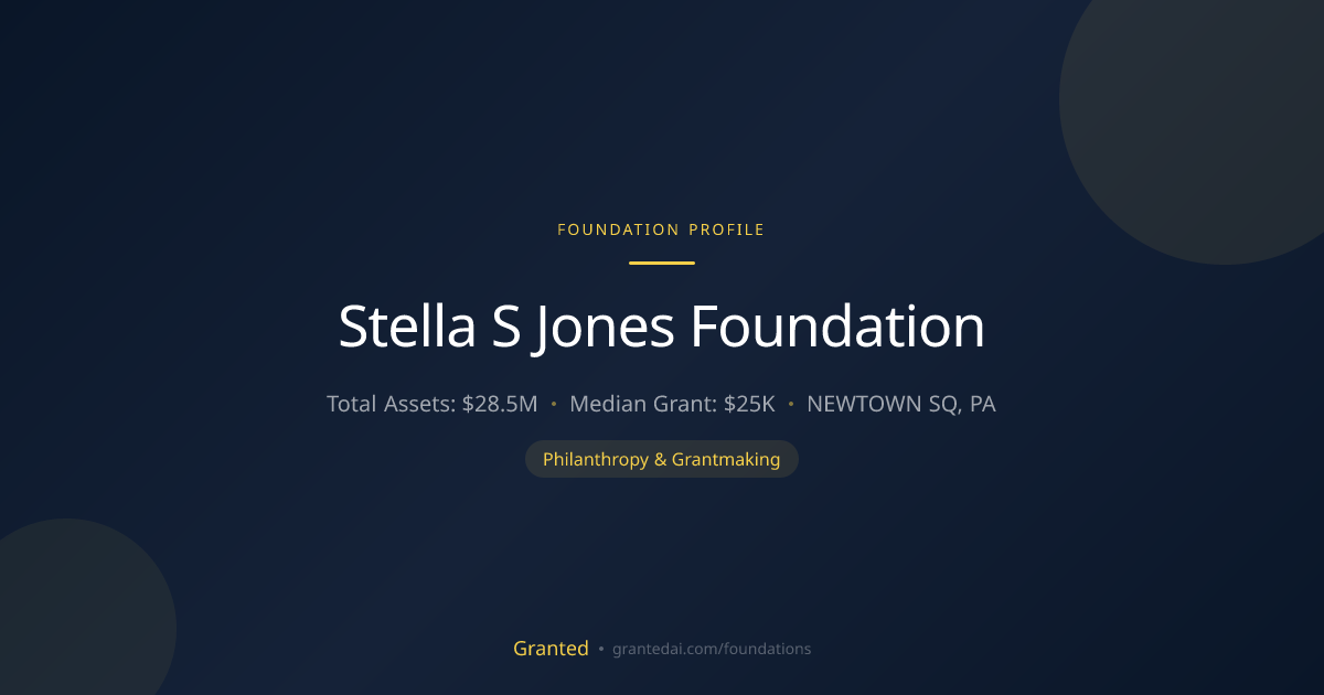 Stella S Jones Foundation | Granted AI