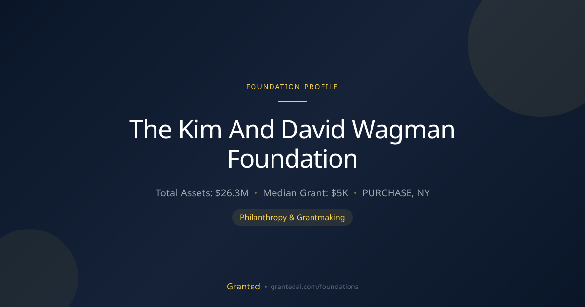 The Kim And David Wagman Foundation | Granted AI