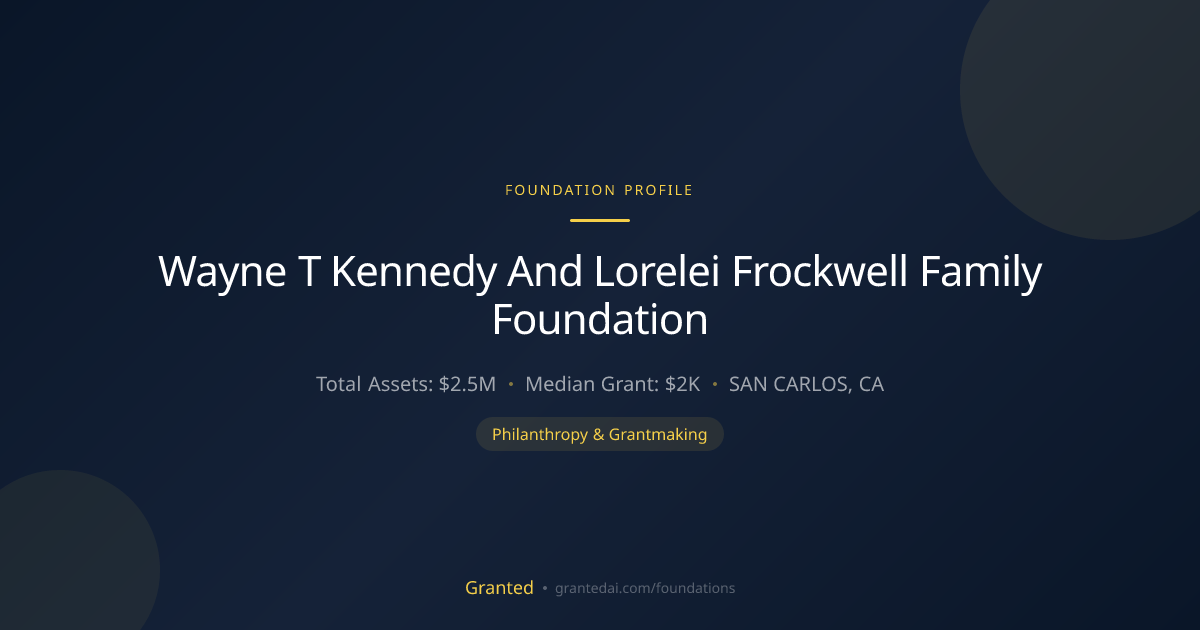 Wayne T Kennedy And Lorelei Frockwell Family Fou... | Granted AI