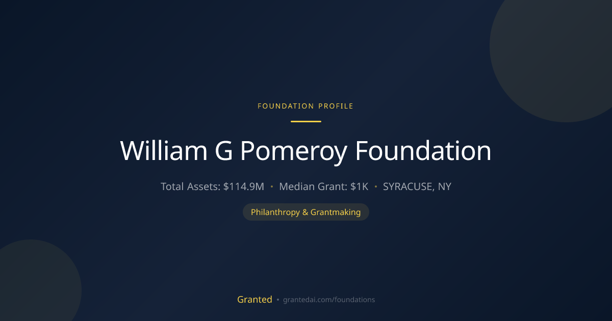 William G Pomeroy Foundation | Granted AI