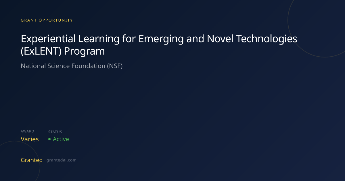 Experiential Learning for Emerging and Novel Technologies (ExLENT ...