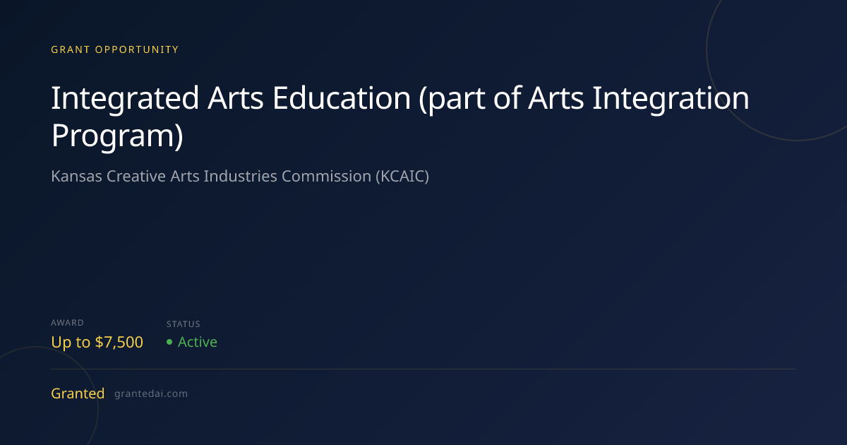 Integrated Arts Education (part of Arts Integration Program) (2026 ...