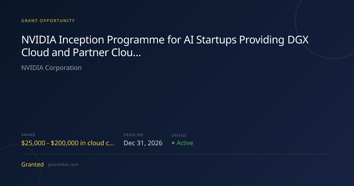 NVIDIA Inception Programme for AI Startups Providing DGX Cloud and ...