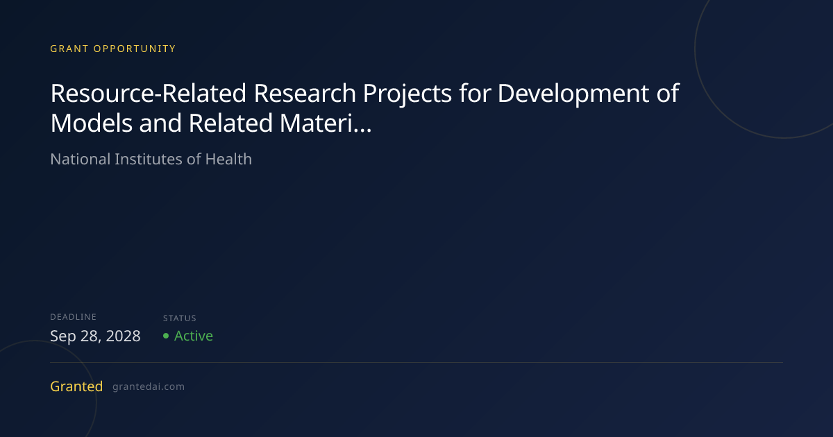 Resource-Related Research Projects for Development of Models and ...