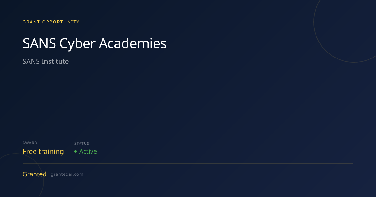 SANS Cyber Academies (2026) | Granted AI